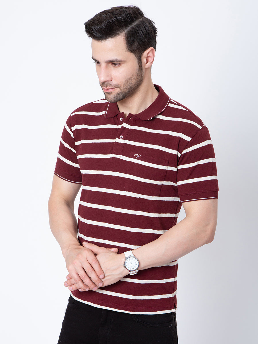 Mens Horizontal Striper Polo Neck Tshirt – Sparkyjeans
